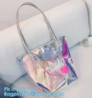 China popular bench shoulder bag transparent pvc bag, PVC Tote Bag Shoulder Handbag Transparent PVC Beach Bag, casual beach ba for sale