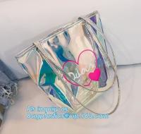 China popular bench shoulder bag transparent pvc bag, PVC Tote Bag Shoulder Handbag Transparent PVC Beach Bag, casual beach ba for sale
