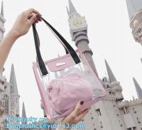 China single shoulder pvc women's bag, girls shoulder long strip bag, Summer Detachable Women Transparent PVC Handbag Shoulder for sale