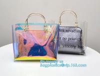 China Waterproof transparent pvc shoulder bag beach tote bag, Stylish young outdoor carry clear pvc shoulder bag, PVC Beach To for sale