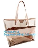 China Pvc Customized Women Clear Bag Waterproof Shoulder Bag With Cosmetic, pvc clear beach bags/ pvc shoulder bag factory for sale