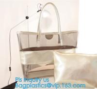 China Pvc Customized Women Clear Bag Waterproof Shoulder Bag With Cosmetic, pvc clear beach bags/ pvc shoulder bag factory for sale