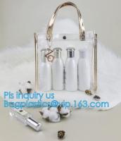 China Custom Stadium Tote Bag Clear Shoulder PVC Bag with Zipper, pvc letter bucket bag clear transparent jelly shoulder tote for sale