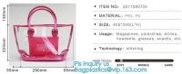 China PVC tote shoulder bag for work and school, handle bag with long shoulder strap waterproof clear pvc tote bag, PVC Women for sale