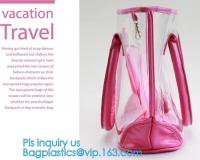 China PVC tote shoulder bag for work and school, handle bag with long shoulder strap waterproof clear pvc tote bag, PVC Women for sale