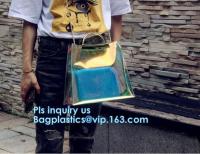 China top quality transparent pvc clear handbag, PVC Handbags Custom 2pcs in 1 Set Promotional Handbags, ZIPPER tote with colo for sale