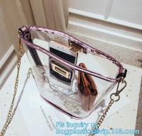 China Gift Bag Clear Shopping Bag Custom PVC Plastic Shopping Bag, Shiny Pvc Handle Shopping Hand Bag Clear Tote Bags Ladies for sale