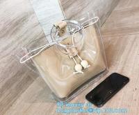 China Semi Clear Plastic Gift Bags With Brown Handle Wedding Gift Packaging Bags Birthday Handbag Party Favors PP Gift Wrap for sale