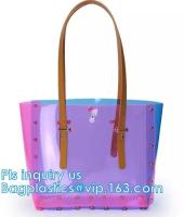 China PVC Shopping Bag Security Work Tote Shoulder Bag Womens Handbag, pvc transparent women summer handbag, tote shopper bags for sale