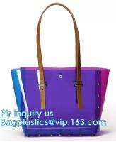 China PVC Shopping Bag Security Work Tote Shoulder Bag Womens Handbag, pvc transparent women summer handbag, tote shopper bags for sale