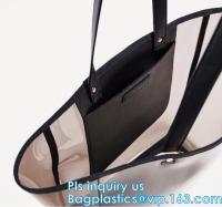 China Fashion woman full print pvc private label handbag manufacturer, PVC Transparent Handbag Women bag, student pack swimmin for sale