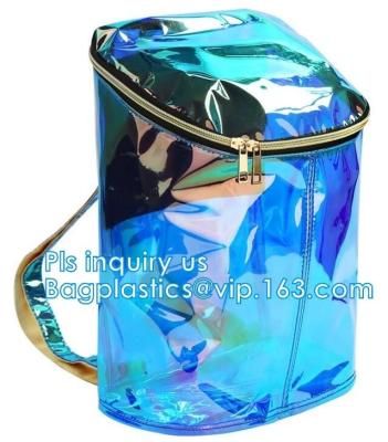 China promotional clear waterproof plastic cosmetic packaging handle zipper top pouch printed transparent pvc bag, Cosmetic Ba for sale