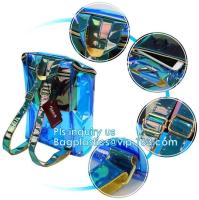 China promotional clear waterproof plastic cosmetic packaging handle zipper top pouch printed transparent pvc bag, Cosmetic Ba for sale