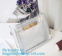 China promotional pvc handbag for christmas, Shoulder Handbag with Interior Pocket, tote shoulder PVC sling clear vinyl beach for sale