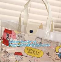 China Transparent PVC Cosmetic Bag for carrying Makeup Toiletry Compact Size, luxury holographic PVC hanging travel cosmetic m for sale