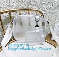 China Vintage style clear PVC crossbody shoulder shopping bag, Ladies Handbag Clear Crossbody Shoulder Bag Sets, Reusable wome for sale
