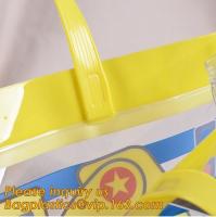 China Frosted Frosty Handle Carry Gift Package Biodegradable Shopping Bags Recycled Square Bottom Transparent Pvc for sale