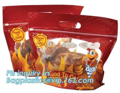 China Laminated Hot Roast Chicken Bag, Rotisserie Chicken Bags, Microwave Grilled Chicken bag grease proof bags, generic zip for sale