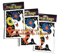China Plastic Halloween Treat Gift Bags Christmas Candy Bags,50pcs Halloween treat bag/ PE bag/gift bag with opp bag and heade for sale
