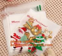 China professional design cute santa deer elk christmas opp cookie bags, moisture proof opp cookies bag,Merry Christmas 50 Pcs for sale