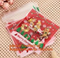 China professional design cute santa deer elk christmas opp cookie bags, moisture proof opp cookies bag,Merry Christmas 50 Pcs for sale