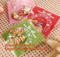 China Various Styles Christmas Santa Claus moose Snowman self-adhesive Cookie packaging bags for biscuits snack christmas for sale