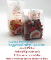 China Christmas Candy Cookie Bags Cute SanHalloween Decoration Plastic Cookie Packaging Bag Self Adhesive Biscuit Bag 10*10cm, for sale
