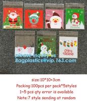 China Christmas Candy Cookie Bags Cute SanHalloween Decoration Plastic Cookie Packaging Bag Self Adhesive Biscuit Bag 10*10cm, for sale