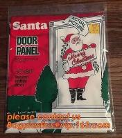 China Christmas Decorative Plastic Door Covers PE Santa Celebration Plastic Posters Door posterparty disposable giant snowman for sale
