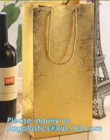 China Printed Luxury Wide Base Brown Kraft Paper Carrier Bag,coating black luxury paper carrier bag for printing with ribbon for sale
