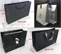 China Kraft Paper Shopping Bag With Ribbon Handles , Bowknot Shopping Bag for sale