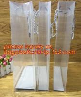 China plastic clear heat seal square bottom pp bag with plastic handle,gift bag transparent shopping handle bag bagease pac for sale
