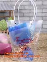 China Customized PP plastic transparent flower carry bags with hanging,Eco-friendly Recyclable flower bag transparent pp bag f for sale