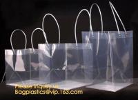 China frosted gusset clear HDPE Plastic die cut soft loop handle shopping candy christmas gift bags,bag with customized logo for sale