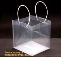 China frosted gusset clear HDPE Plastic die cut soft loop handle shopping candy christmas gift bags,bag with customized logo for sale