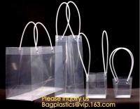 China frosted gusset clear HDPE Plastic die cut soft loop handle shopping candy christmas gift bags,bag with customized logo for sale