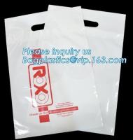China Custom printed die cut handle plastic bags manufacturer 12 x 15 inch light green promotional recycle grocery shopping ba for sale
