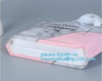 China biodegradable plastic shopping bags with own logo,Low Density Glossy Plastic Handle Merchandise Clothing Die Cut Packing for sale