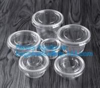 China 1oz 2oz 5oz 8oz 9oz short glasses small clear disposable plastic sauce cup,Eco-freindly disposable 55ml 2oz biodegradabl for sale