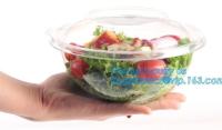 China 1250ml Clear Round Disposable Large PET Plastic Fruit Salad Bowl with Lid Packaging Cup,Disposable PET Plastic Salad Bow for sale