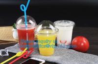China 600ml PET plastic cup with lid for juice,Food grade 12oz 375ml cold drink transparent biodegradebale PET disposable plas for sale