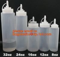 China FDA Food Grade 8oz Empty Custom LDPE Plastic Ketchup Squeeze Bottle with Scale for Syrup, Sauce, Ketchup, BBQ Sauce, Con for sale