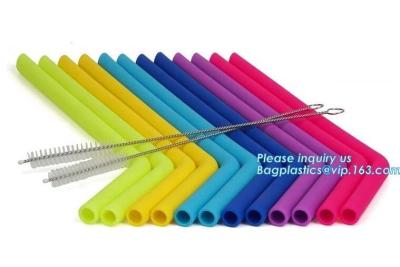 China Reusable Drinking Environmentally Friendly Dinnerware Wrapped Silicone Straws BPA Free for sale