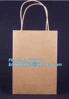 China Food Grade Bread Packaging Disposable Kraft Paper Bag,handle Stand up pouch kraft bags zip paper packaging bags for food for sale