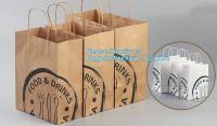 China Custom Size Kraft Paper Bag for Food Kraft Brown Restaurant Take Away Fast Food Paper Bag,Grocery Fast Food Take Away Br for sale