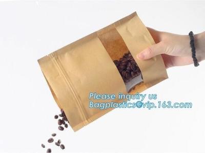 China zipper. Zip lockkk, Custom printed paper bread bags use for food packaging,Open Top Kraft Paper Laminated Foil Lined Flat B for sale