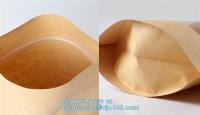 China zipper. Zip lockkk, Custom printed paper bread bags use for food packaging,Open Top Kraft Paper Laminated Foil Lined Flat B for sale