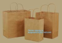 China Custom printed kraft paper bags food grade with window bread packaging paper bags,Custom kraft breakfast pastry packagin for sale