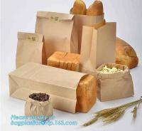 China Eco-friendly high quality recycled custom logo printed brown dessert food craft bread paper lunch bags wholesale, bageas for sale