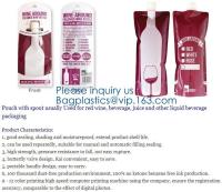 China Red wine,Milk beverage spout bag self-standing sealing bag,bag with spout cosmetic spout bag bag in box spout,bagease pa for sale